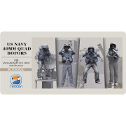 US NAVY 40MM QUAD BOFORS anti-aircraft gun crew with life jackets set ...