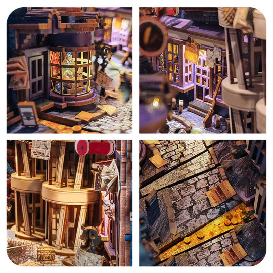 Puzzle 3D Bookends Book Nook Magic Night Alley